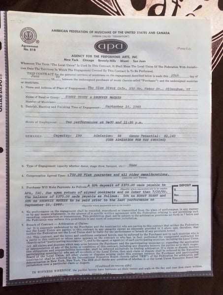 Blue River Cafe - Milwaukee, WI - T-Shirt & APA Contract - 1980 – Blue ...